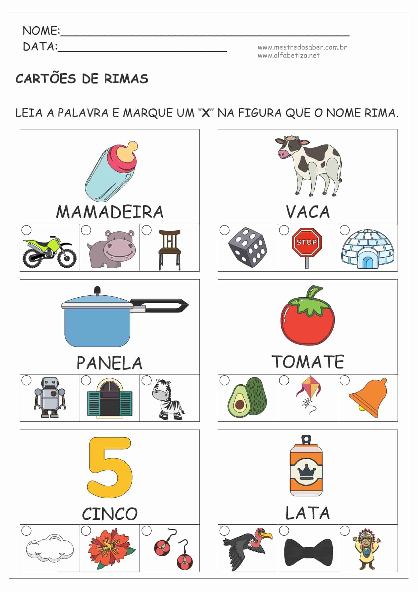 Atividade De Rimas 3 Ano - MODISEDU Atividade De Rimas 3 Ano - MODISEDU